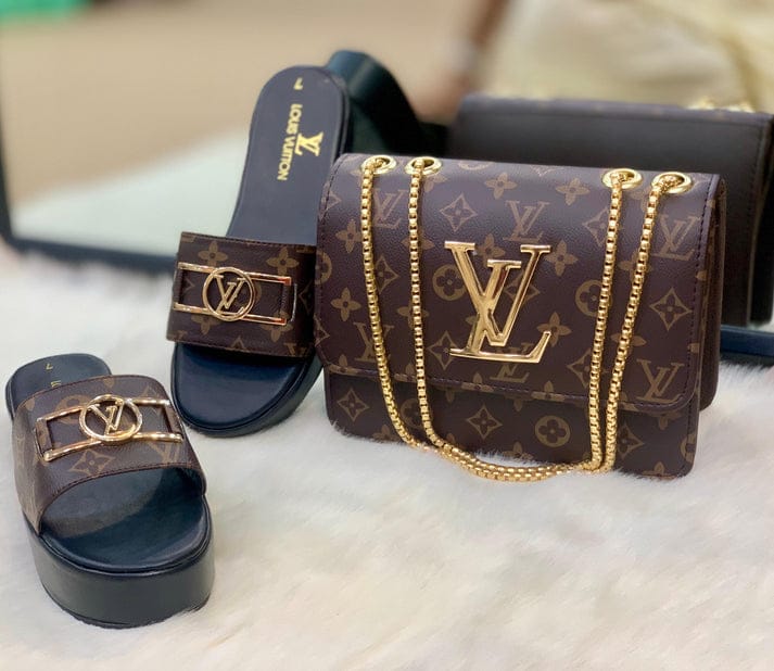 LV Slipper & Bag – Khushnood.pk